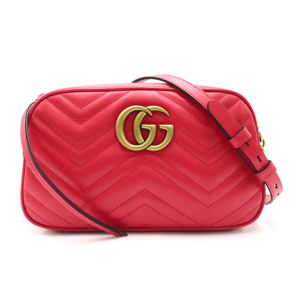 Gucci | Bags | Gucci Gg Marmont Small Shoulder Bag Quilted Leather Red ...